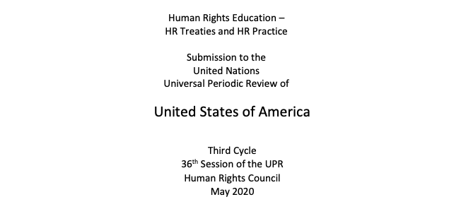Human Rights Education – HR Treaties and HR Practice, Submission to the ...